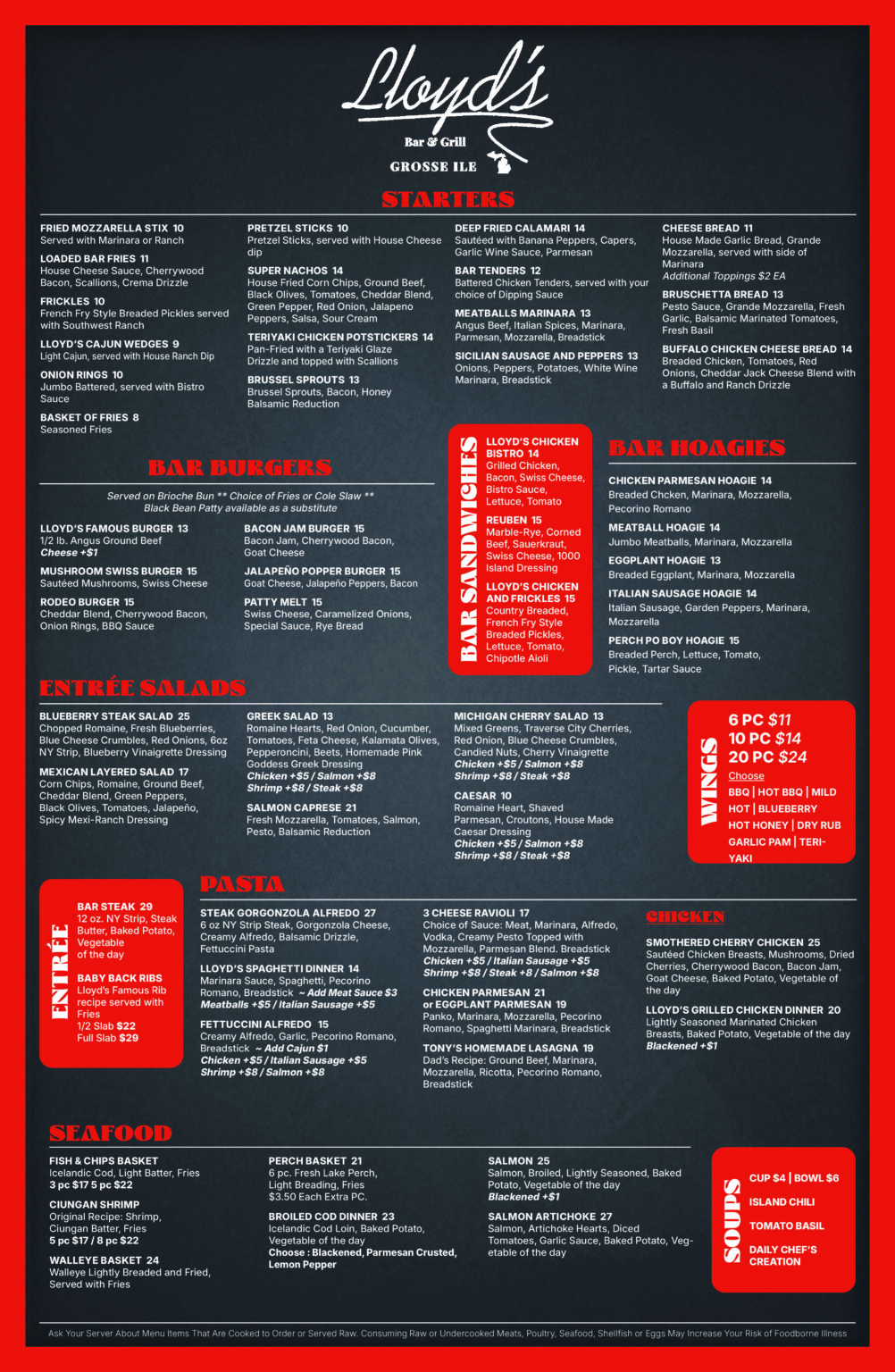 Menu – Lloyd's Bar and Grill